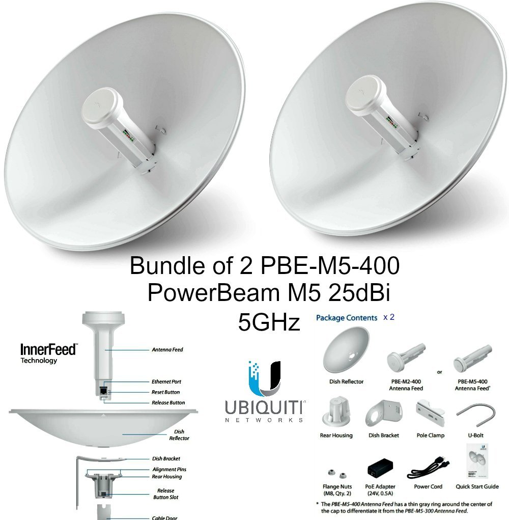 AirMax PowerBeam M5 400 Antena 25 DBi 5GHz 802 11a n Dual Pol PBE M5 400